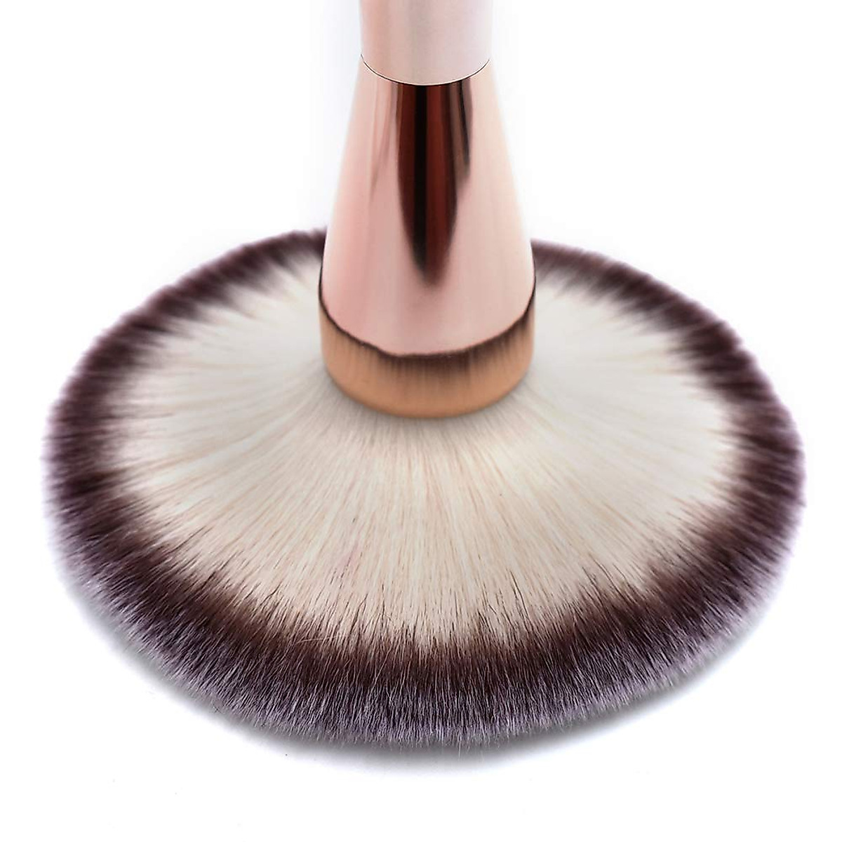 RN BEAUTY Makeup Brushes Large Powder Brush Foundation Blush Bronzer Contour Face Blender Mineral Blending Buffing Cosmetics Kabuki Full Coverage (Rose Gold/Black) 1 Count (Pack of 1)