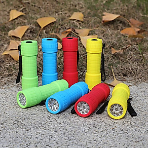 EverBrite 16-Pack Mini LED Flashlight Set - Assorted 4 Colors, 48 AAA Batteries Included, for Hurricane Supplies Party Favors, Kids Gift, Camping, Hiking etc