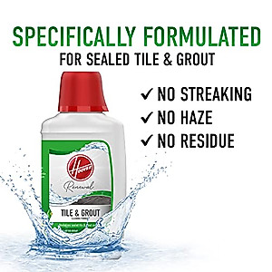 Hoover Renewal Tile and Grout Floor Cleaner, Concentrated Cleaning Solution for FloorMate Machines, 64oz Formula, AH31452, White