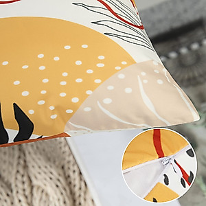 Merrycolor Outdoor Pillow Covers 20x20 Waterproof Throw Pillow Cover Flower Garden Farmhouse Outdoor Pillows Covers for Patio Furniture Set of 2,Black