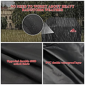 Chooone 58 Inch Grill Cover, Heavy Duty Waterproof Barbecue Gas Grill Cover, Windproof, UV and Fade Resistant, 600D BBQ Grill Cover for Weber Brinkman Char-Broil and More, Black Cover
