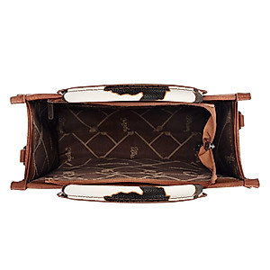 Montana West × Wrangler Tote Bag for Women Small Crossbody Bags Cow Print Satchel Top Handle Purse with Strap WG102-8120SBR