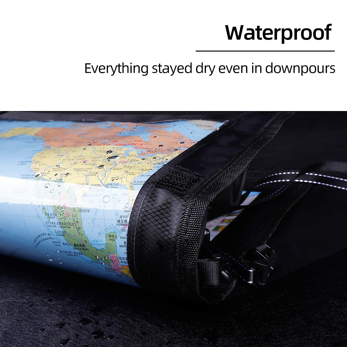 KOSIBATE Map Case, Waterproof Military Hiking Map Pouch Holder with Clear Window & Lanyard