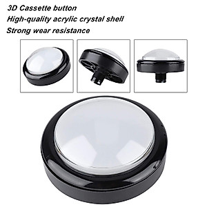 Push Buttons, 100MM LED Light Lamp Big Round Video Game Push Buttons Video Game Player Push Switch for Machine Games with Strong Wear Resistance(White)