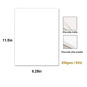 White Cardstock Smooth Card Stock Paper 8.25x11.5 inch 250gsm / 92lb Ivory White Cardboard Paper for Painting, Card Making and Craft Projects Blank Craft Paper