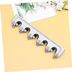 PRETYZOOM Mop Rack Broom Mounted Organizer Holder Mop and Broom Rack Hanger Hooks Broom Hangers Mop Organizer Clip Broom Organizer Rack Utility Hooks Mop Storage Wall Mount Broom Organizer