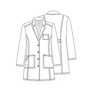 Cherokee Women Scrubs Lab Coat Workwear Revolution Tech 36" WW420AB, XL, White