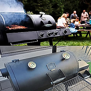 3 1/8” Large Upgraded BBQ Thermometer Gauge for Oklahoma Joe’s Smoker Grill & Most Charcoal Pellet Wood Pit Smoker Grills, 1/2 NPT Male Thread Temperature Gauge Replacement, Luminous Thermostat