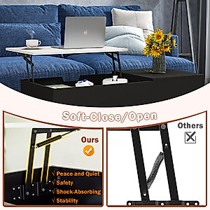 Koifuxii Lift Top Coffee Table - White Coffee Table with Lifting Top and Hide Compartment Storage - Lifted Coffee Table Rectangle - Wood Coffee Tables for Living Room