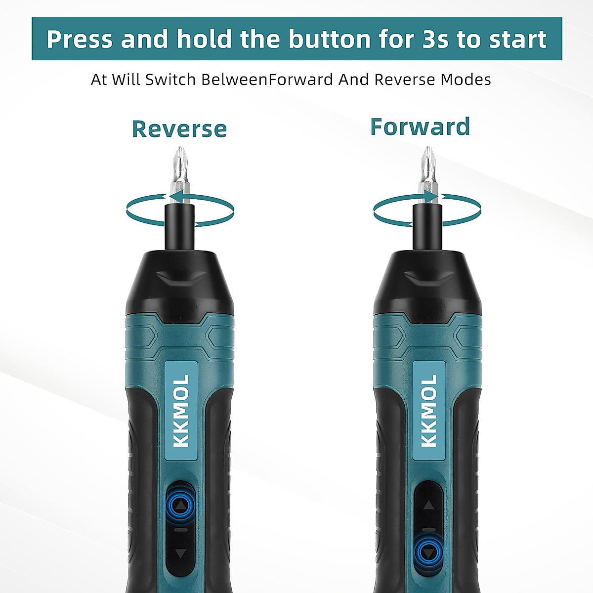 KKMOL Electric Screwdriver,3.6V Small Cordless Screwdriver Rechargeable, 4-Speed Torque (5n.M) Adjustment, Portable Electric Screwdriver Set With 108 Accessories and Usb Cable