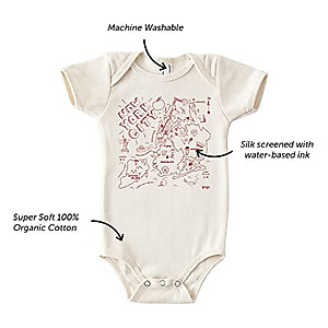 MAPTOTE Map One Piece - Unisex Baby Organic Cotton Short Sleeve Bodysuits - Boston, 3-6 Months