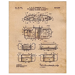 Vintage 550 Spyder Race Car Prints, 11x14 Unframed Photos, Wall Art Decor Gifts Under 20 for Home Office Man Cave Porsche Garage Shop Engineer Student Teacher Coach F1 Team Car Racing Championship