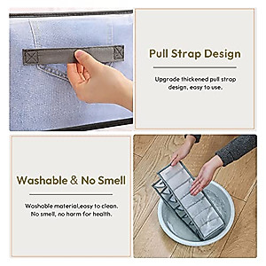 Wardrobe Clothes Organizer, 5 Grids Clothes Organizer for Folded Clothes Washable Foldable Compartments Closet Organizer Portable for Sweater, Sweatshirt, Jeans, Pants, T-Shirts, Trousers.(2PCS Extra Large)