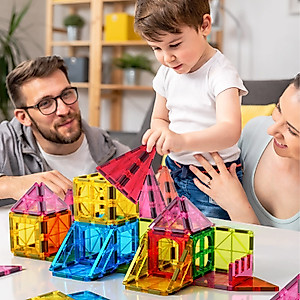 Jasonwell 100pcs Magnetic Tiles Building Blocks Set for Boys Girls Preschool Educational Magnet Construction Kit Stacking STEM Toys Christmas Birthday Gift for Kids Toddler 3 4 5 6 7 8 9 10 + Year Old