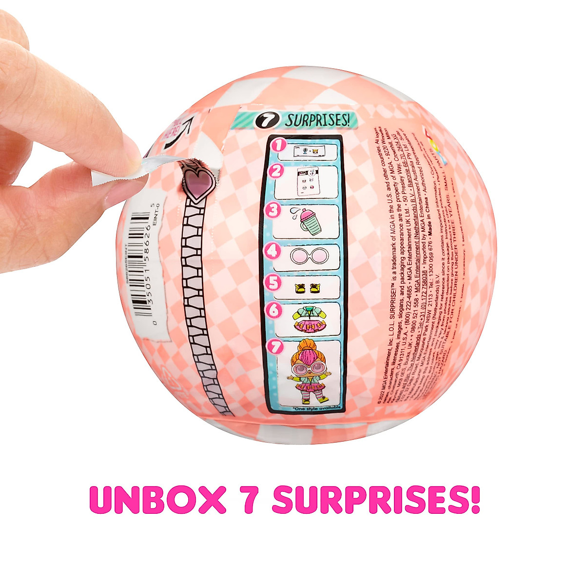 L.O.L. Surprise! 707 Neon QT Doll with 7 Surprises in Paper Ball- Collectible Doll w/Water Surprise & Fashion Accessories, Holiday Toy, Great Gift for Kids Ages 4 5 6+ Years Old & Collectors