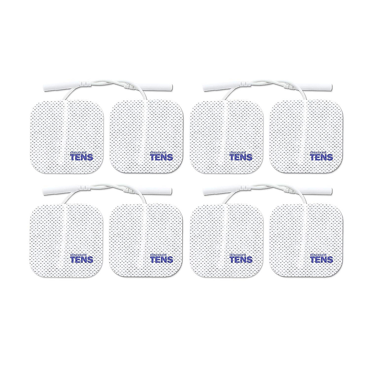 TENS Electrodes, Value Wired Replacement Pads for TENS Units, 8 TENS Unit Electrodes (2in x 2in, 8 Pack) Discount TENS Brand