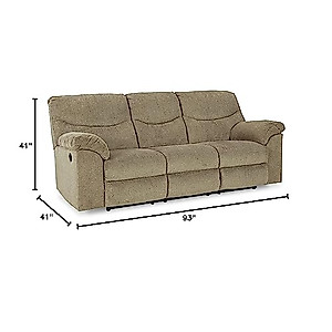 Signature Design by Ashley Alphons Transitional Tufted Reclining Sofa, Light Brown