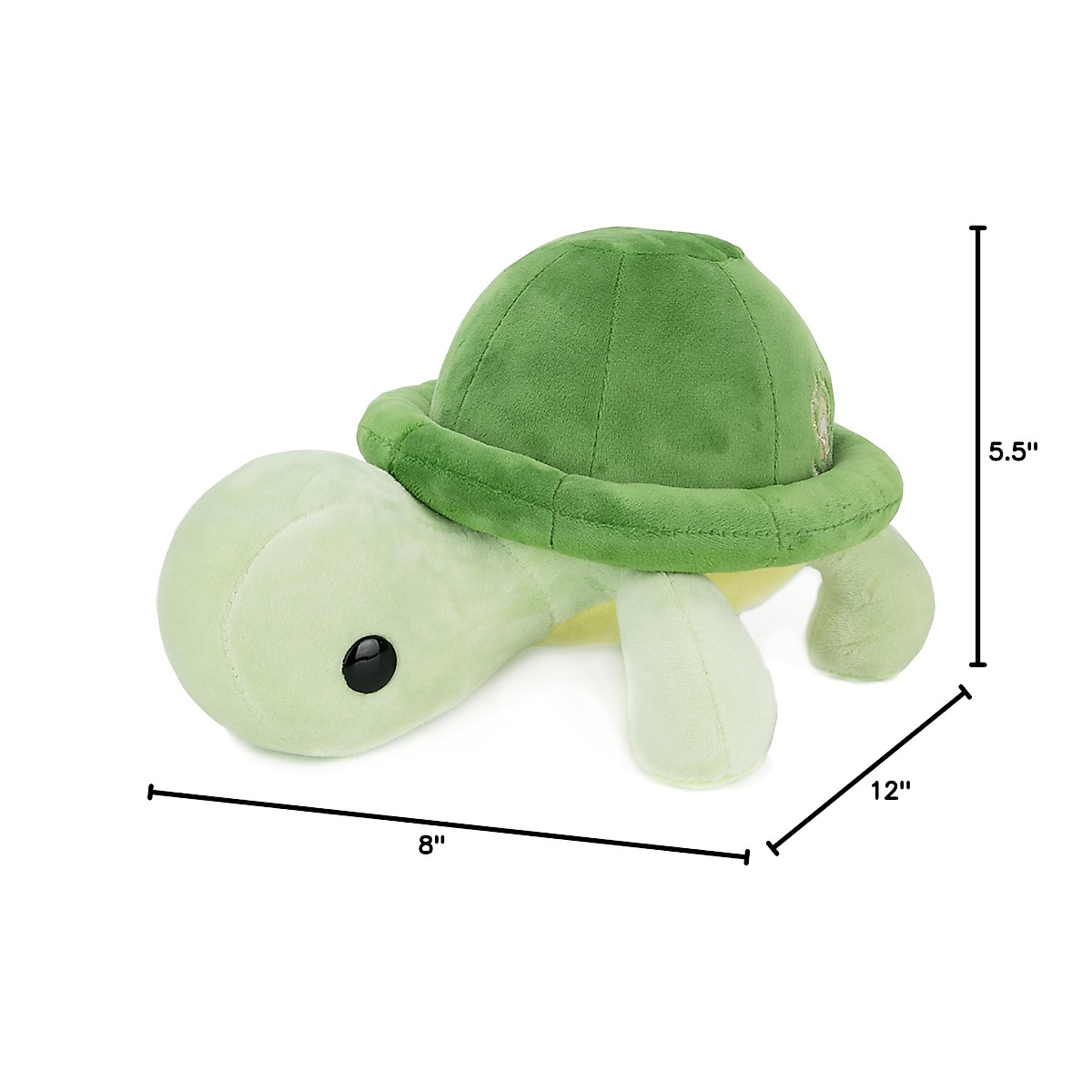 Bellzi Green Turtle Cute Stuffed Animal Plush Toy - Adorable Soft Turtle Toy Plushies and Gifts - Perfect Present for Kids, Babies, Toddlers - Torti
