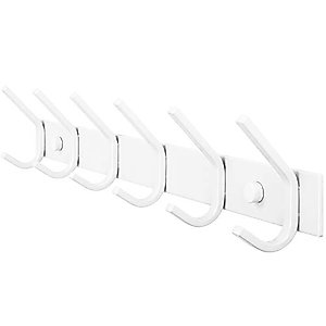 WEBI Coat Rack Wall Mounted,Coat Hooks Wall Mounted White,Coat Hanger Wall Hook Rack,6 Hooks for Hanging Coats,Hats,Jacket,Clothes