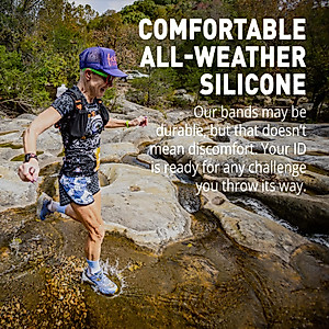 Road ID Medical Alert Bracelet - the Wrist ID Elite 19mm Pin-Tuck Medical Alert Badge - Slate - Personalized Medical ID Bracelet Child ID - Fits Adults & Kids