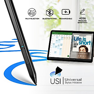 Chromebook USI 2.0 Stylus for Lenovo Duet 3 Chromebook Ideapad Pen, 4096 Level Pressure Sensitive Pencil for Lenovo Chromebook Duet, ASUS Chromebook, HP Chromebook X360, Google Pixel Tablet,Black