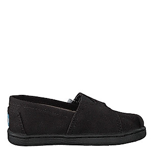 TOMS unisex child Classic Alpargata Sneaker, Black Canvas, 2 Big Kid US