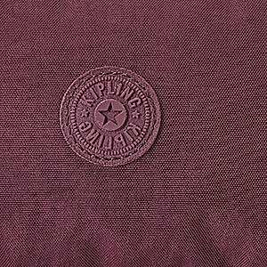 Kipling Womens Women's Emilia Wristlet, Organisational Compartments, Adjustable Strap, Zip Closure, Nylon Crossbody Bag, Dark Plum Tonal, 7.5 L x 4.125 H 1.5 D US