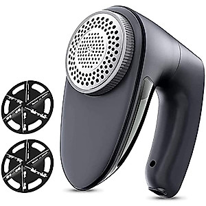 POPCHOSE Fabric Shaver, Rechargeable Lint Remover with 6-Blades and Electrostatic Brush, Effectively and Quickly Remove Fuzz for Clothes, Sweater, Couch, Blanket, Curtain, Wool, Cashmere