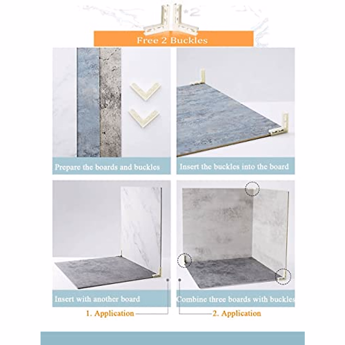 2 PCS Boards Photo Backdrop for Flat Lay, Food Photography Background 24x24 Inch, BEIYANG