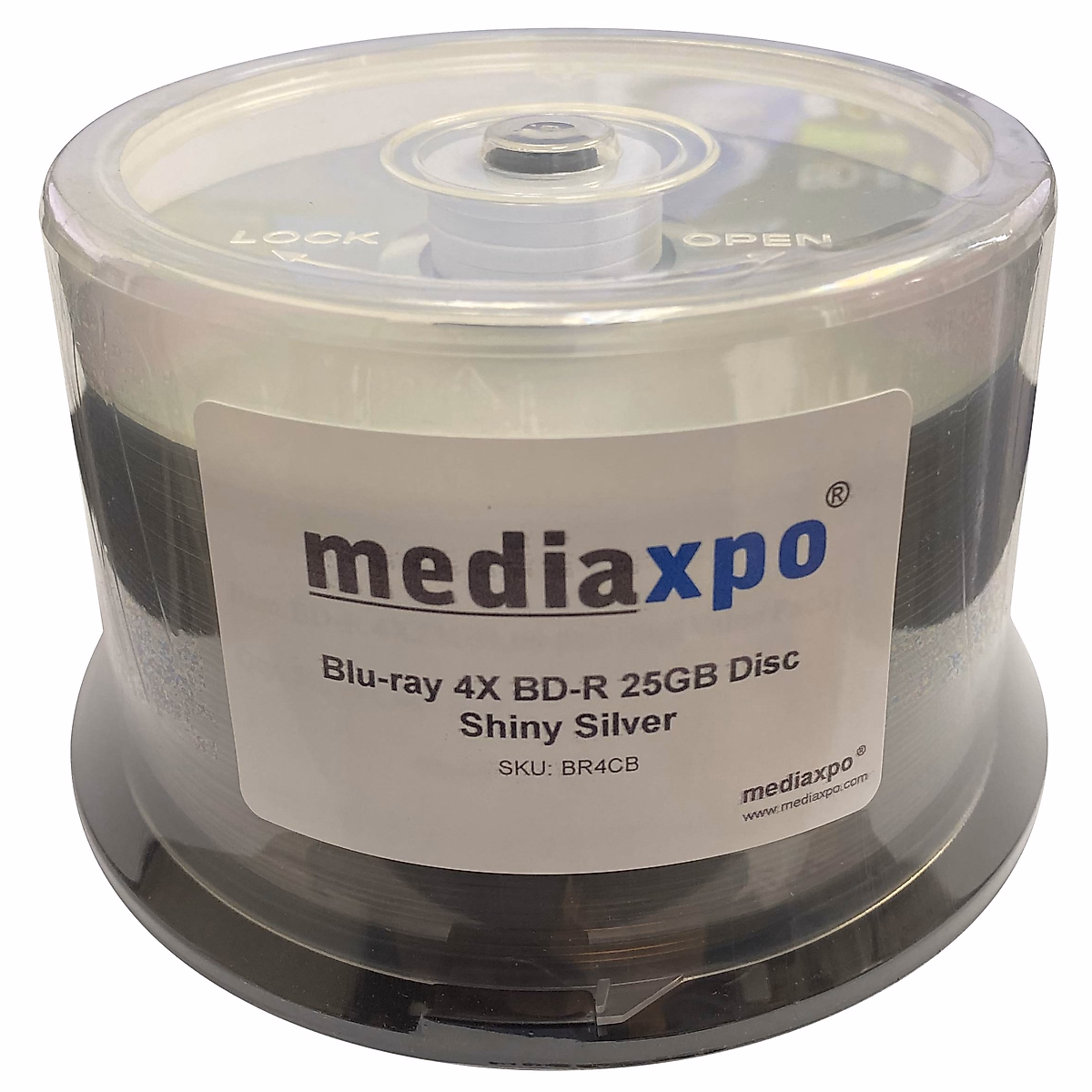 Mediaxpo Grade A Blu-ray 4X BD-R 25GB Disc Shiny Silver (Pack of 50)