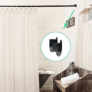 Suiwotin 2 Packs Stainless Steel Closet Rod End Supports 1 Inch Wardrobe Bracket Heavy Duty Closet Pole Sockets Flange Rod Holder, U-Shaped with Screws, Black