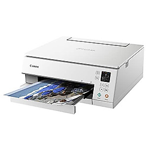 Canon TS6320 All-in-One Wireless Color Printer with Copier, Scanner and Mobile Printing, White, Works with Alexa
