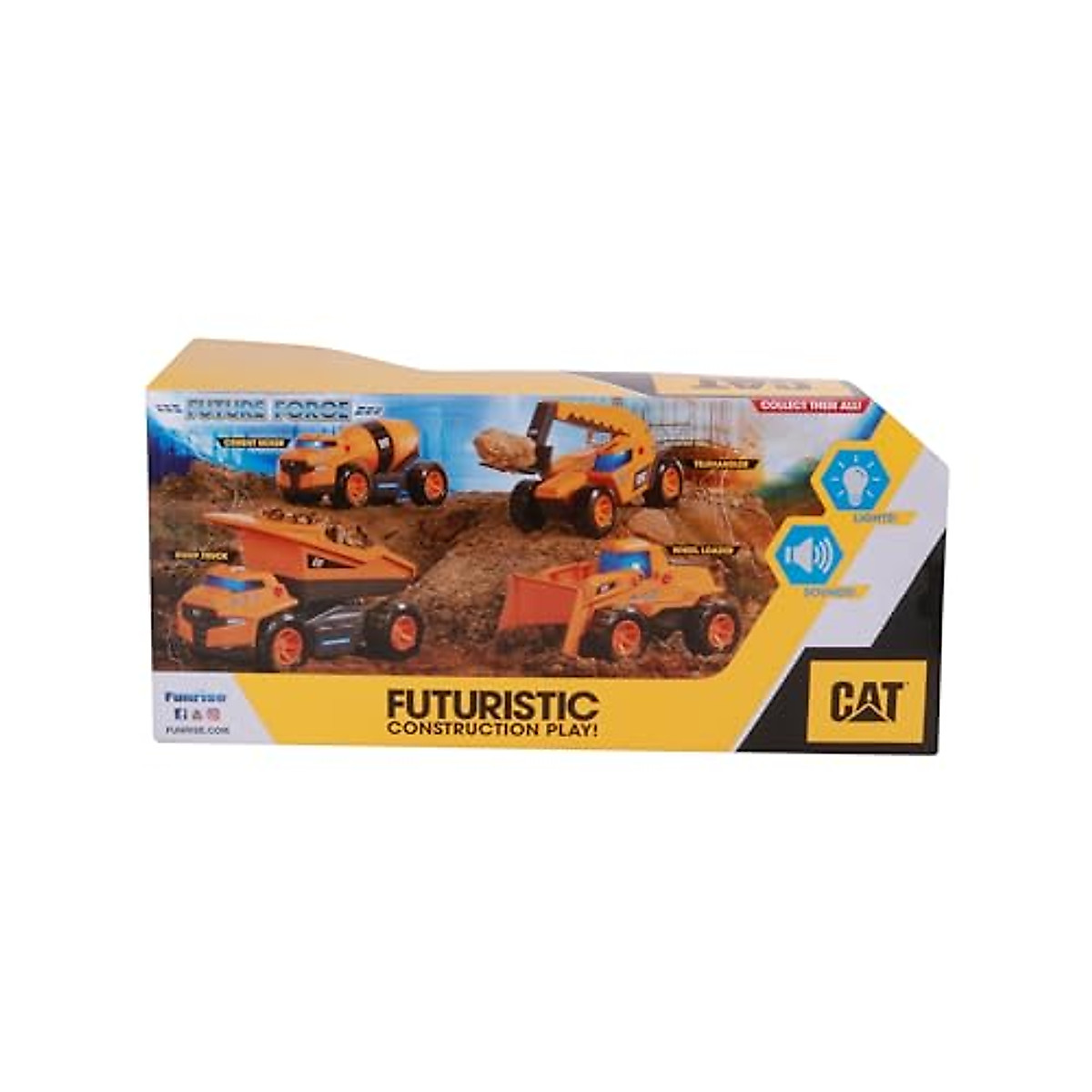 CAT Construction Toys, Future Force Cement Mixer Toy, with Lights and Sounds, Ages 3+ Yellow - Electro-Power Sounds, Next-Gen Glow Effects, Articulated Features - Indoor/Outdoor Play!