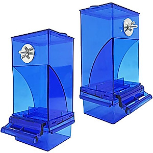 Kathson No-Mess Bird Cage Feeder Automatic Parrot Feeders Seeds Container Acrylic Finch Foraging Feeders Parakeet Food Dispenser Cage Accessories for Small Birds Canary Budgie Lovebirds