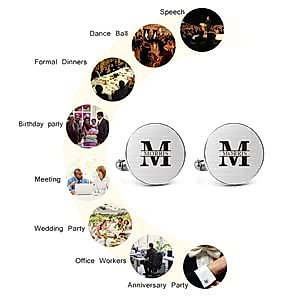 Groom Gifts from Bride Meet me at The Alter Cufflinks Cuff links Engraved Anniversary Wedding Party Cufflinks & Tie Clip Bar Tacks (Meet me at the alter round)