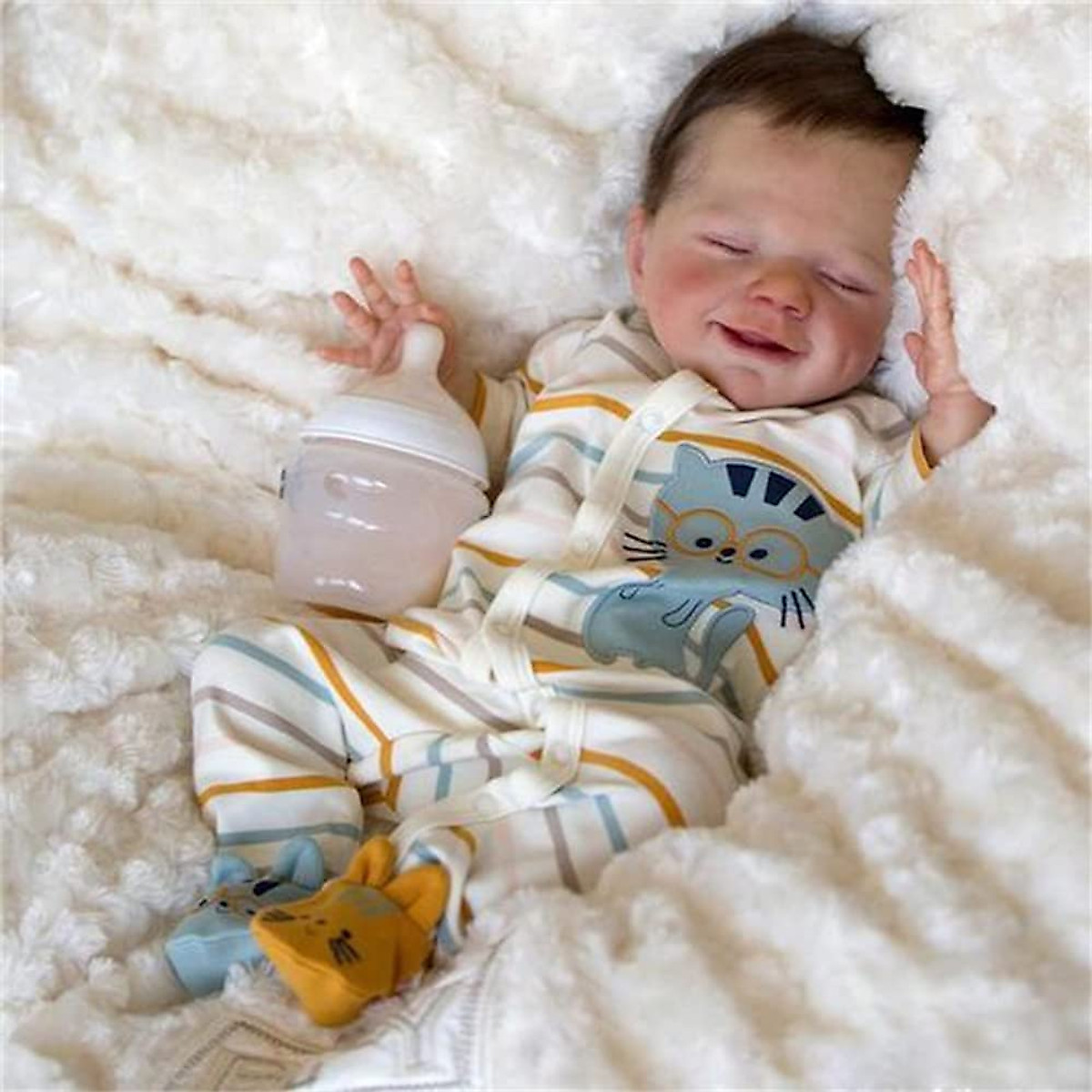 Fa Rich Reborn Baby Dolls - 18 inches Realistic Newborn Sleeping Girl Dolls Baby for Girls, Lifelike Soft Full Body Vinyl Silicone