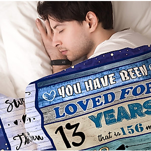 Julazy 13th Birthday Gifts for Girls Boys Blanket 60"X50", 13 Year Old Girl Boy Gift Ideas, Best Gifts for 13 Year Old Girl, Coolest Gifts for 13 Year Old boy, 13th Birthday Decorations for Girls Boy