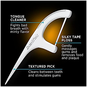 DenTek Floss Picks & Travel Case for On-the-Go, 4 Travel Cases & 12 Floss Picks, 6 Pack