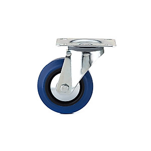 Richelieu Hardware F08335 Industrial Blue Elastic Rubber Caster - Swivel - 3 15/16" Wheel Diameter, x 1 3/8" x 5 1/8"