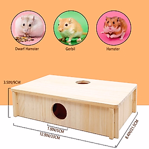 kathson Multi-Chamber Hamster Maze House,Wooden Syrian Hamster Maze Hideout,Small Pets Habitats Decor,6-Room Hideouts & Tunnel Exploring Toys for Dwarf Hamsters,Gerbils,Mice,Lemmings,Mouse