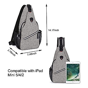 MOSISO Mini Sling Backpack,Small Hiking Daypack Travel Outdoor Casual Sports Bag, Gray