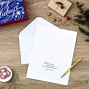 Hallmark Boxed Holiday Cards, Happy Holidays (40 Blue and Silver Cards with Envelopes) (1XPX5163)