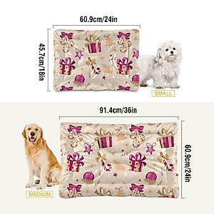 Coikll Pattern Pet Bed Pad Soft Dog Bed Mat with Anti-Slip Bottom, Machine Washable Crate Pad Mattress for Dog Sleeping- 36 * 24inches