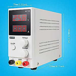 Priomive 30V 10A K3010D Mini Variable Regulated Adjustable DC Power Supply 110V/220V for Laboratory