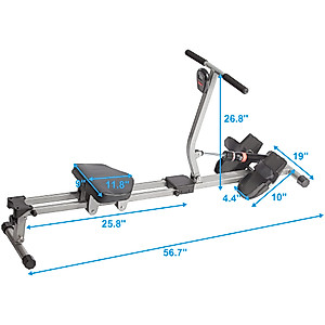Koreyosh Hydraulic Rowing Machine for Home Use, Full Body Training Equipment with 12 Levels Adjustable Resistance, Foldable for Home Workout & Fitness, 260 Lbs Weight Capacity