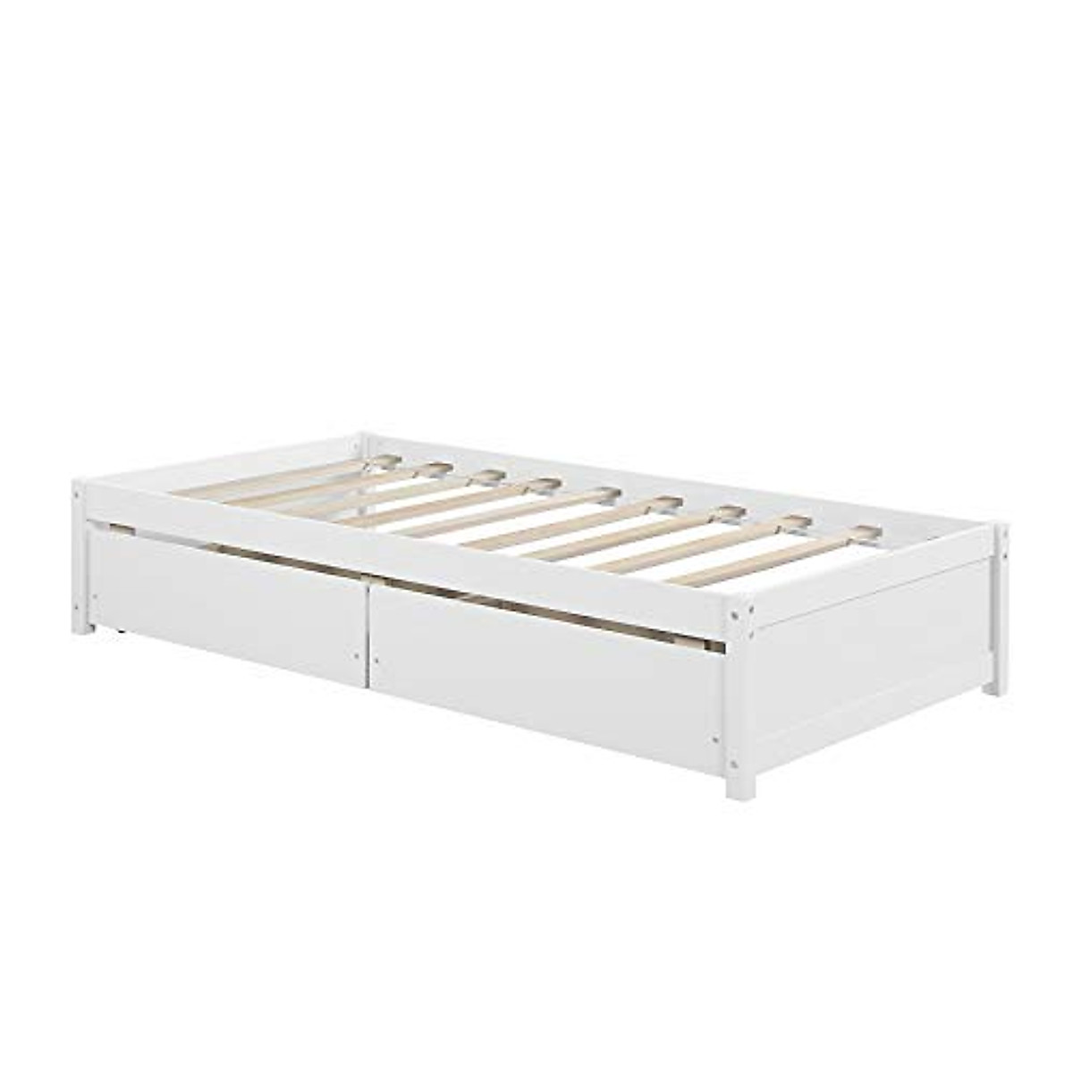 Manijind Twin Bed Wooden Bed Frame with Storage Drawer Single Bed Platform Solid Wood DayBed for Adults, Kids,Teens, No Box Spring Needed