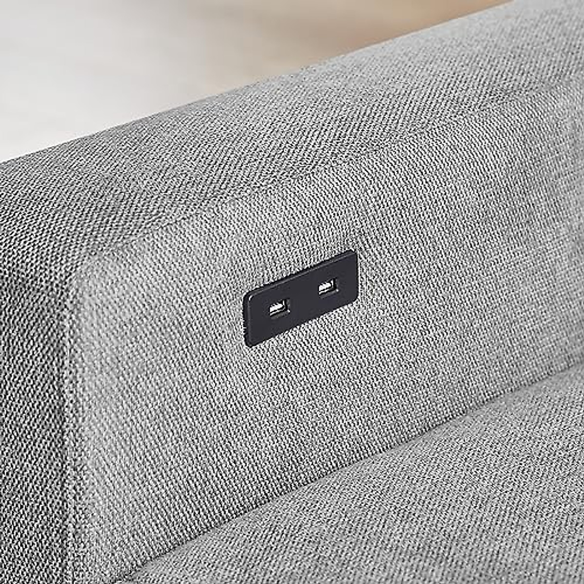 Convertible Sleeper Sofa Chair Bed, Comfy Floor Folding Sofa Bed, Armchair Pull Out Sleeper Couch Bed with Pocket and 2 USB Ports for Living Room, Bedroom, Small Places (Light Gray)