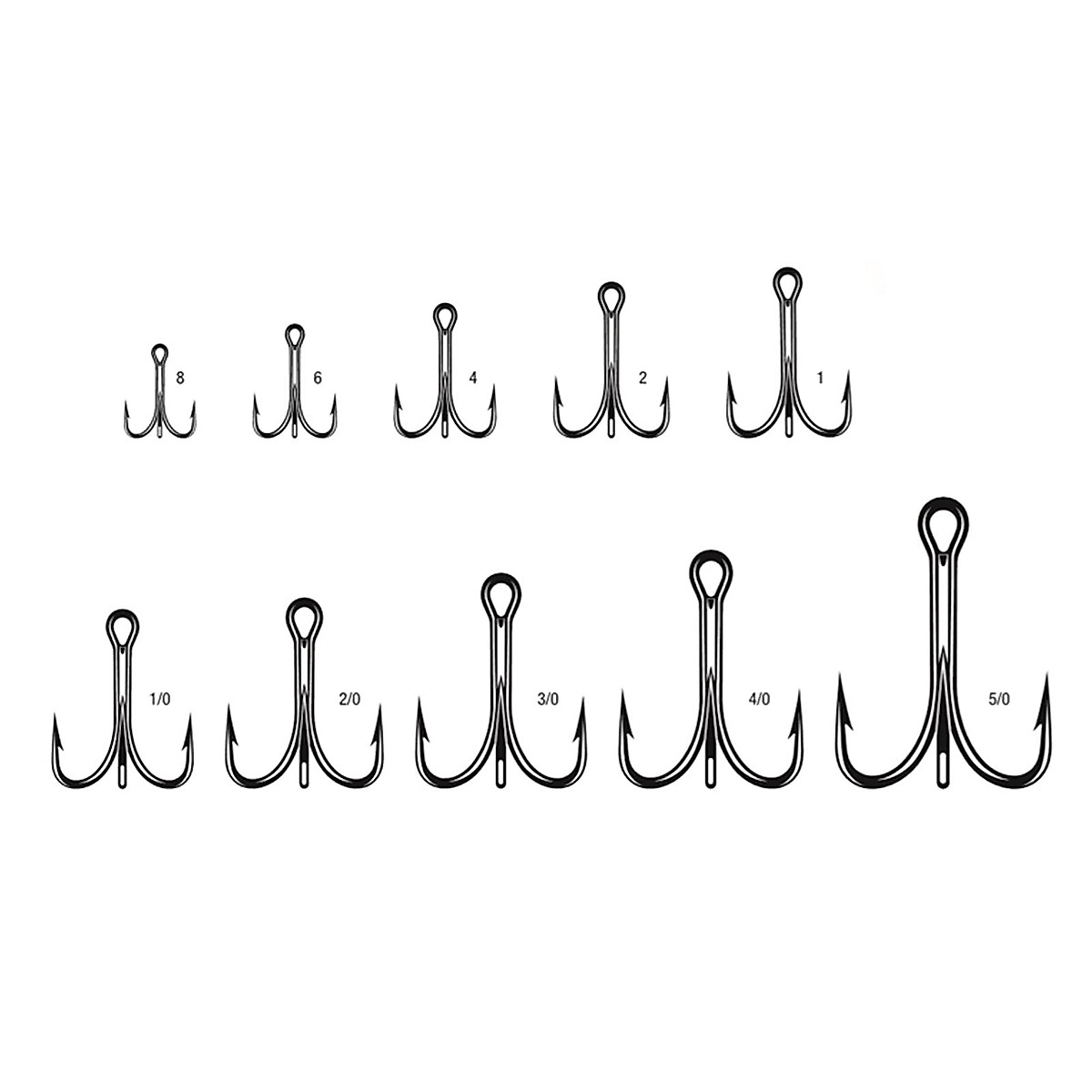 moisture Portable Circle Fish Hooks Set 50 Pcs Hook Strong Short Treble Fishing Hook Fishing Hook Set (Size : 3/0#)