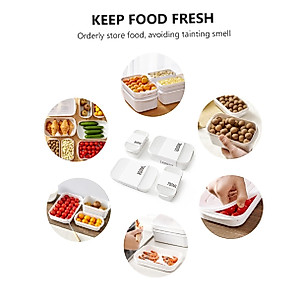 VOSAREA White Storage Bin 8 Pcs Food Storage Box Fridge Storage Containers Refrigerator Storage Bins Kitchen Storage Containers Food Prep Containers