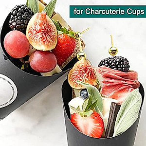 Cocktail Picks,Toothpicks for Appetizers,100 PCS 4.7 Inch Gold Pearl Cocktail Picks for Wedding Party, Decorative Food Picks Fancy Toothpicks for Appetizers, Skewers for Appetizers Charcuterie Cups